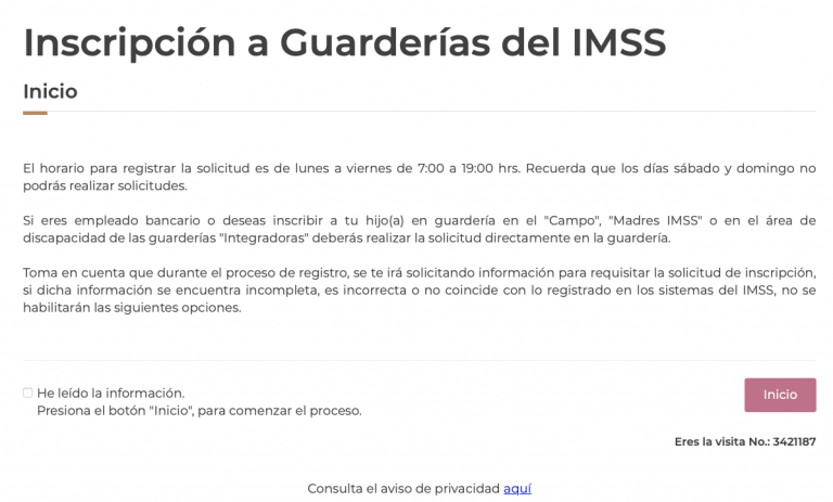 Inscripción a guarderías del IMSS